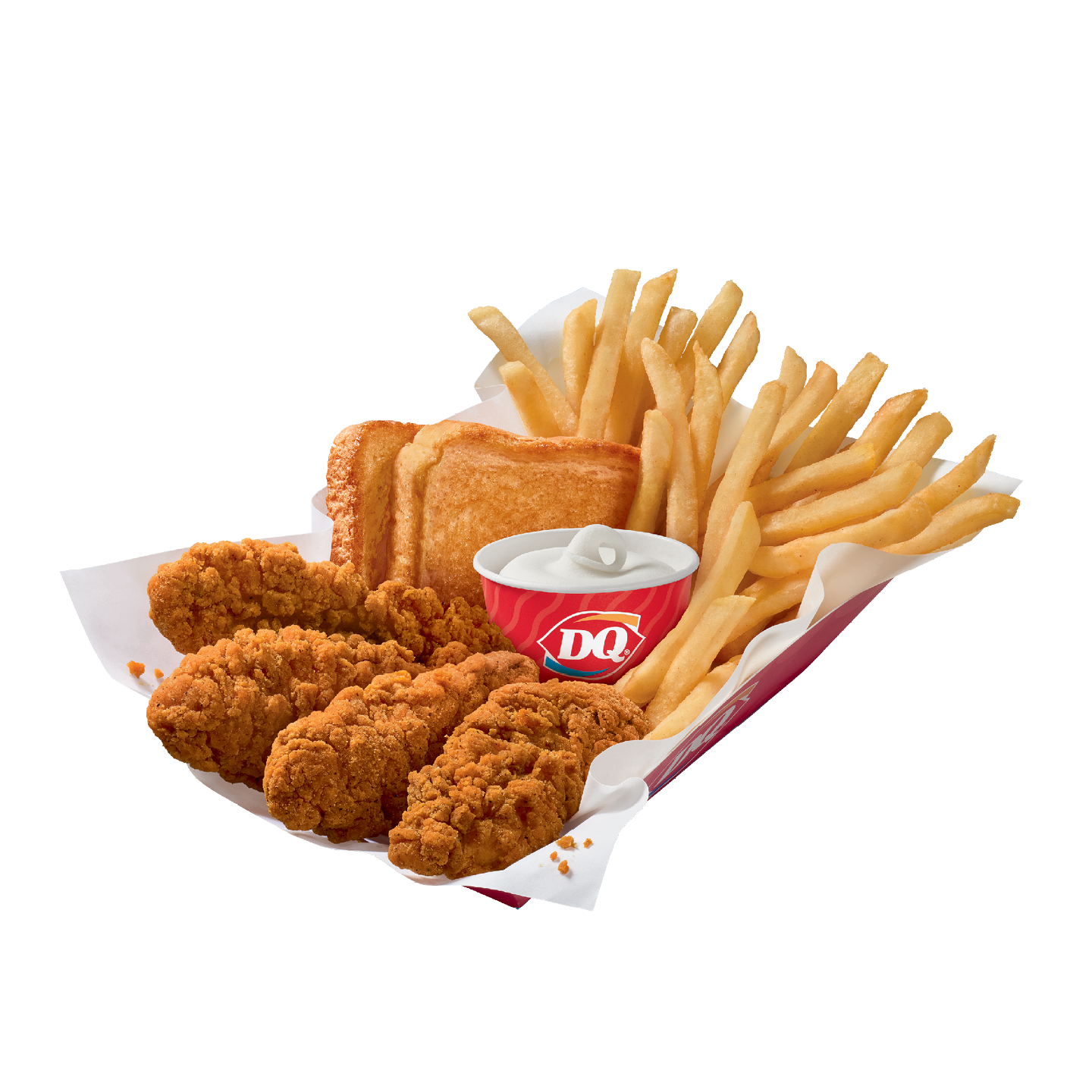 Flamethrower Chicken Strip Basket With Soft Serve Dipping Sauce